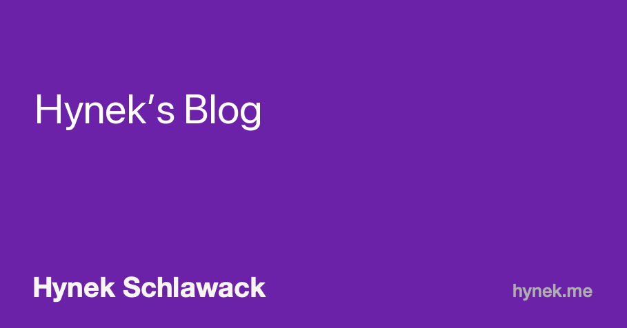 Hynek’s Blog